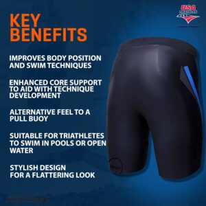 ZONE3 Neoprene Buoyancy Shorts 'Originals' 5/3mm (Black/Blue, X-Small)