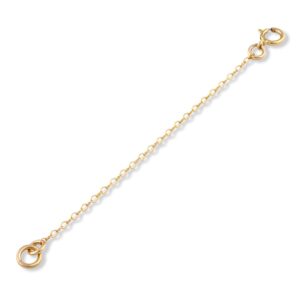 14k gold plated sterling silver 1mm necklace extender chain 1", 2", 3", 4", 5", 6" (5.5)