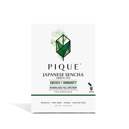 Pique Organic Sencha Tea Crystals - Supports Immunity, Energy - 14 Single Serve Sticks (Pack of 1)