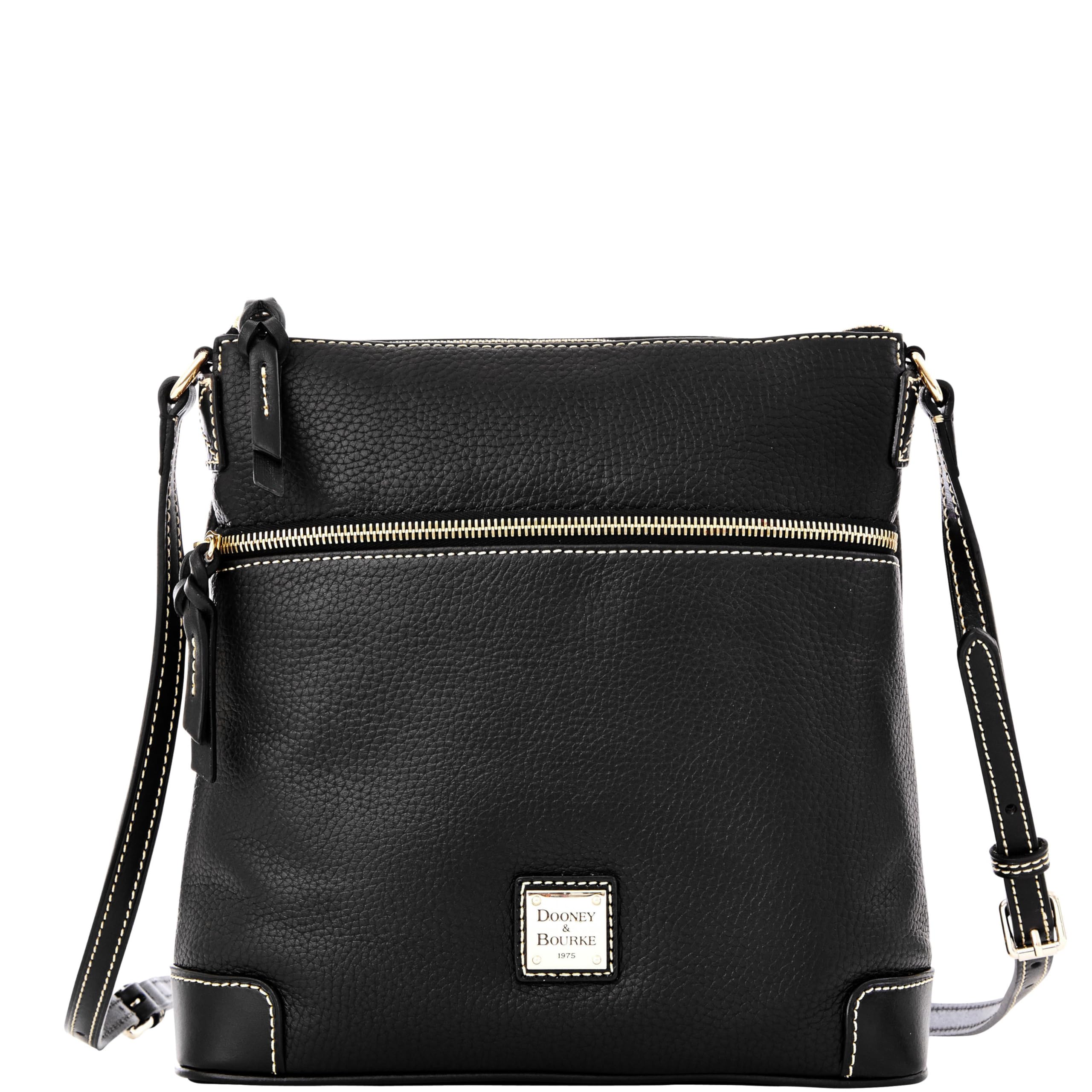 Dooney & Bourke Women's Crossbody in Pebble Grain Leather, Large Handbag with Adjustable Shoulder Strap, Black