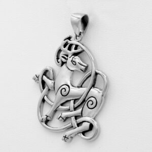 Dryad Design Sterling Silver Stag Pendant - Celtic Deer Jewelry for Men or Women