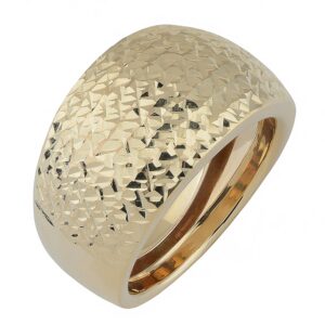 kooljewelry 10k yellow gold diamond-cut bold dome ring (size 8)