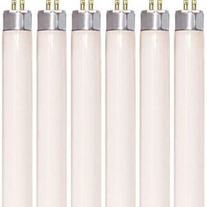 BULBMASTER F8T5 CW Fluorescent Bulbs 12 Inch - F8 T5 8W Cool White 4100K Fluorescent 12" Under Cabinet Light Bulbs Linear T5 380 Lumens - Under The Counter Small Fluorescent Light Bulb - Pack of 6