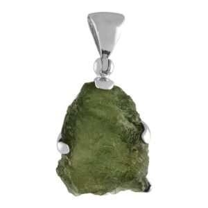 starborn sterling silver natural 20-30 carat moldavite pendant