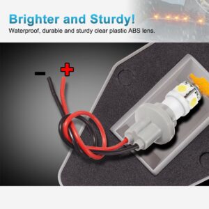 Partsam 5pcs Top Cab Marker Roof Running Light Amber Cover Lens 15442 + 5X 5050 T10 194 LED Bulbs Compatible with Ford F-150 F-250 F-350 1973-1997 F Series Pickup Super Duty Trucks.