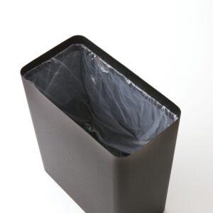 Yamazaki GB-Y BK Tower Square Trash Can, Rectangular, Black