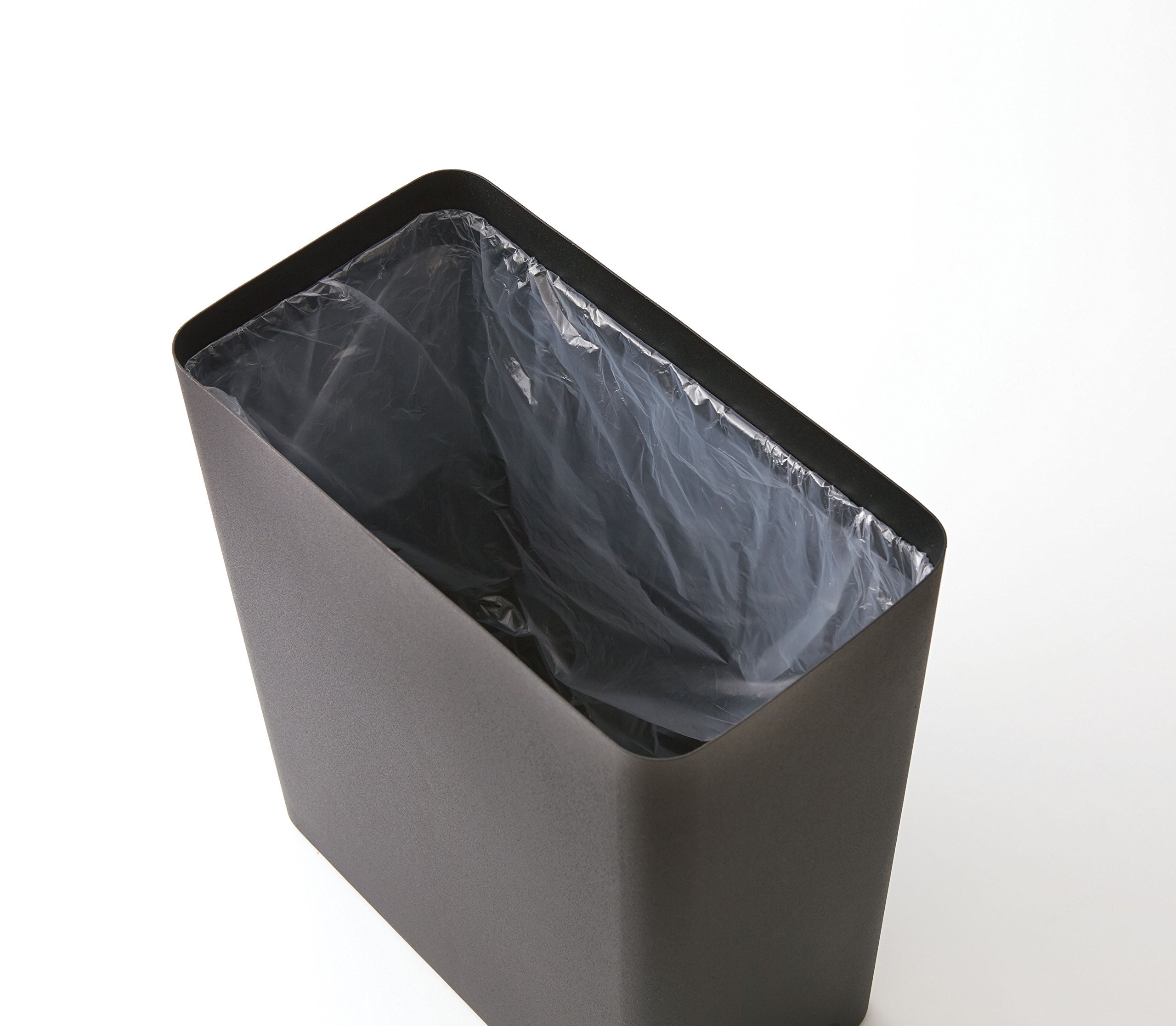 Yamazaki GB-Y BK Tower Square Trash Can, Rectangular, Black