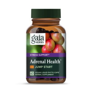 gaia herbs jump start - helps sustain healthy energy and stress levels - with cordyceps, schisandra, rhodiola, and licorice - 60 vegan liquid phyto-capsules (30-day supply)