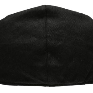 Men's Linen Flat Ivy Gatsby Summer Newsboy Hats (Black, LXL)