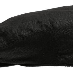 Men's Linen Flat Ivy Gatsby Summer Newsboy Hats (Black, LXL)