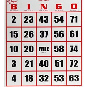 Regal Bingo Jumbo Bingo Cards Deck Reusable - Bingo Games for Family - 50 Playing Cards