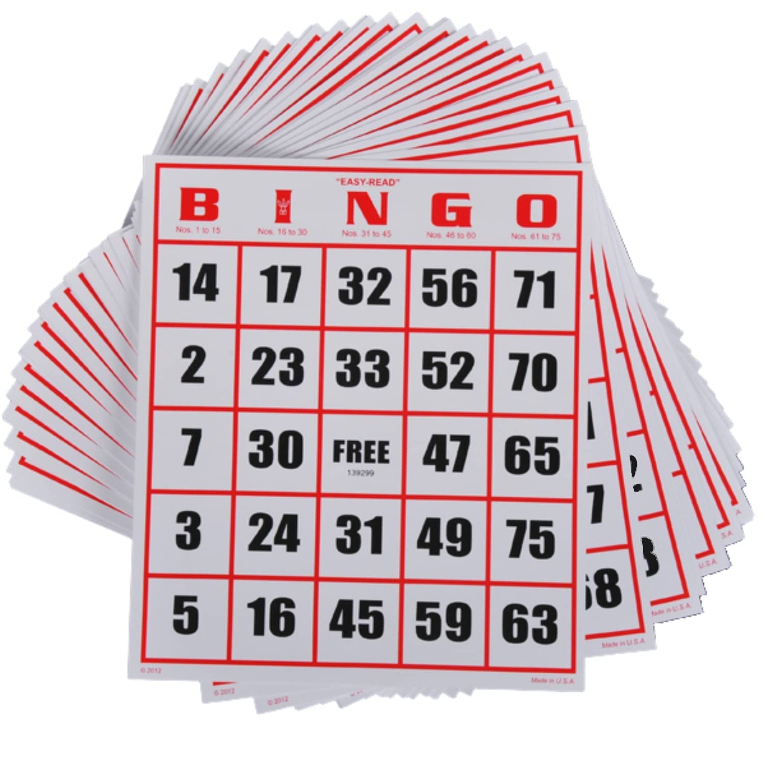 Regal Bingo Jumbo Bingo Cards Deck Reusable - Bingo Games for Family - 50 Playing Cards