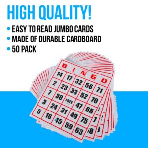 Regal Bingo Jumbo Bingo Cards Deck Reusable - Bingo Games for Family - 50 Playing Cards