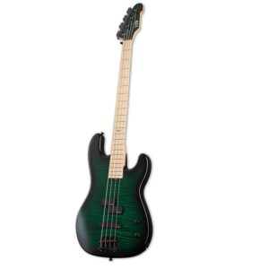 ESP LMM4FMDSTGSB-KIT-2 Marco Mendoza Signature Series 4-String Electric Bass, Dark See Thru Green Sunburst