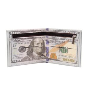 LUI SUI Men Us Dollar Bill Wallet Billfold Leather Credit Card Photo Holder