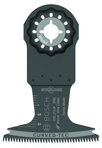 bosch osl212jf 1-piece 2-1/2 in. starlock oscillating multi tool wood curved-tec bi-metal xtra-clean plunge cut blade for applications in cutting hardwood