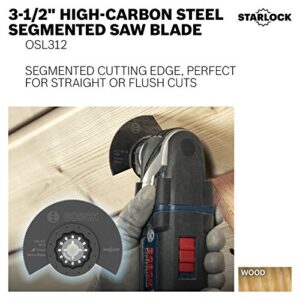 BOSCH OSL312 1-Piece 3-1/2 In. Starlock Oscillating Multi Tool Wood High-Carbon Steel Segmented Saw Blade for General-Purpose Application in Wood