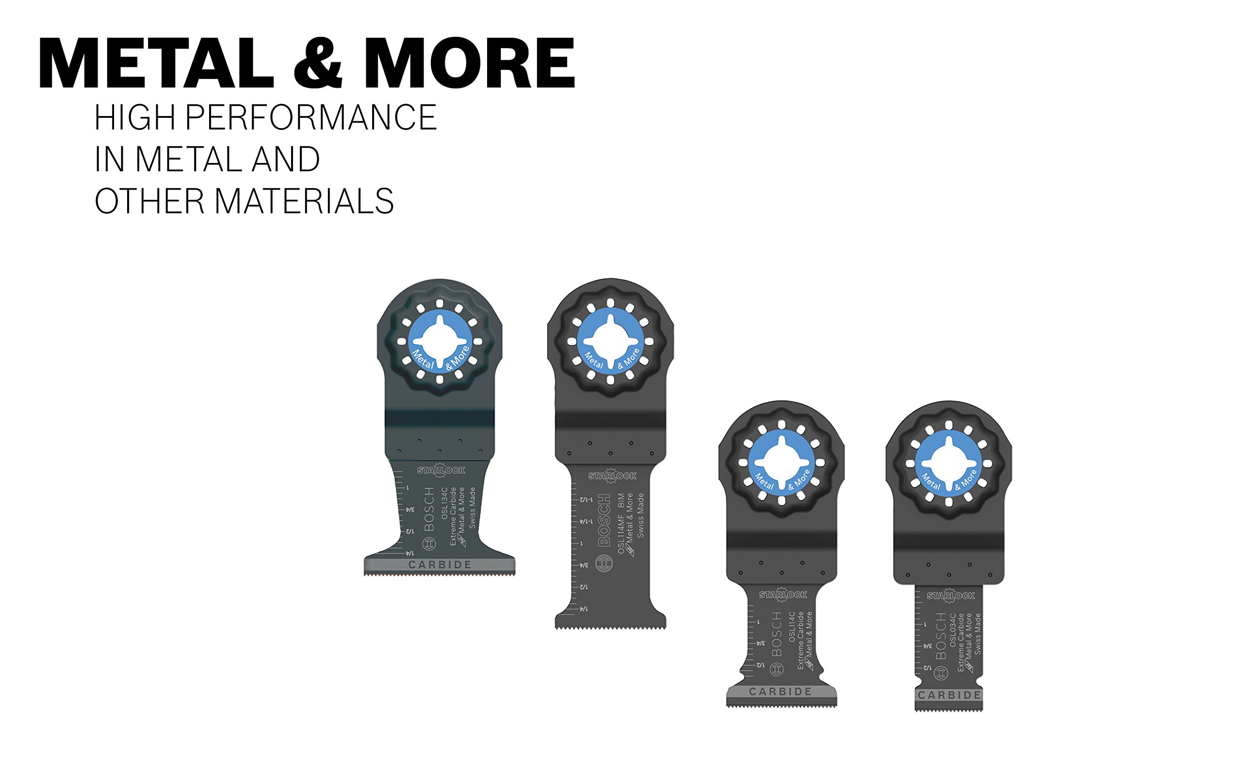 BOSCH OSL114C-2 2-Pack 1-1/4 In. Starlock Oscillating Multi Tool Metal & More Carbide Plunge Cut Blades for Cutting Iron Bar, Metal, Wood with Nails, Drywall and Tile