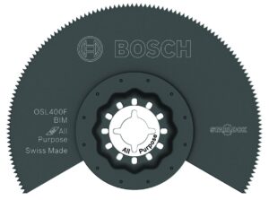 bosch osl400f 1-piece 4 in. starlock oscillating multi tool all purpose bi-metal segmented saw blade for applications in wood, wood with nails, drywall, pvc, metal (nails and staples)