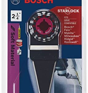 BOSCH OSL214K 1-Piece 2-1/4 In. Starlock Oscillating Multi Tool Soft Materials Bi-Metal Caulk Knife Blade for Removing Caulk and Sealants