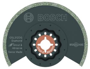 bosch osl312dg 1-piece 3-1/2 in. x 1/8 in. starlock oscillating multi tool grout & abrasive diamond grit grout blade for applications in grout removal