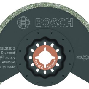 BOSCH OSL312DG 1-Piece 3-1/2 In. x 1/8 In. Starlock Oscillating Multi Tool Grout & Abrasive Diamond Grit Grout Blade for Applications in Grout Removal