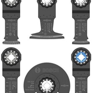 BOSCH OSL006 5-Piece Starlock Oscillating Multi Tool Assorted Set Blades for Mixed Applications in Metal, Wood and Other General Purpose Materials with Included Pouch