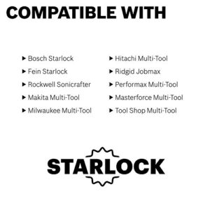 BOSCH OSL006 5-Piece Starlock Oscillating Multi Tool Assorted Set Blades for Mixed Applications in Metal, Wood and Other General Purpose Materials with Included Pouch