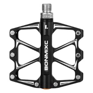 bonmixc mountain bike pedals flat road bike pedals sealed bearing lightweight bicycle pedals 9/16-in thread (black)