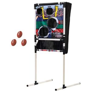 franklin sports kids football target toss with mini footballs - indoor football passing game for kids - football passing targets, black