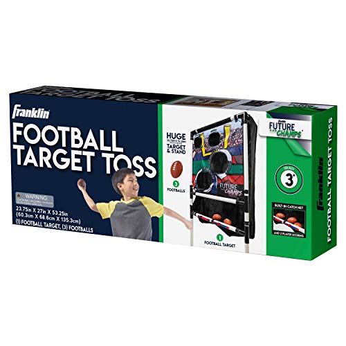 Franklin Sports Kids Football Target Toss with Mini Footballs - Indoor Football Passing Game for Kids - Football Passing Targets, Black