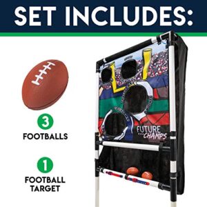 Franklin Sports Kids Football Target Toss with Mini Footballs - Indoor Football Passing Game for Kids - Football Passing Targets, Black