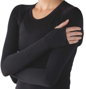 lululemon swiftly tech long sleeve crew (black, 8)