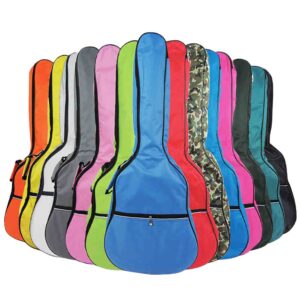 hot seal 5mm sponge waterproof durable colorful conventional guitar case bag with storage (for 40&41 inch, black)