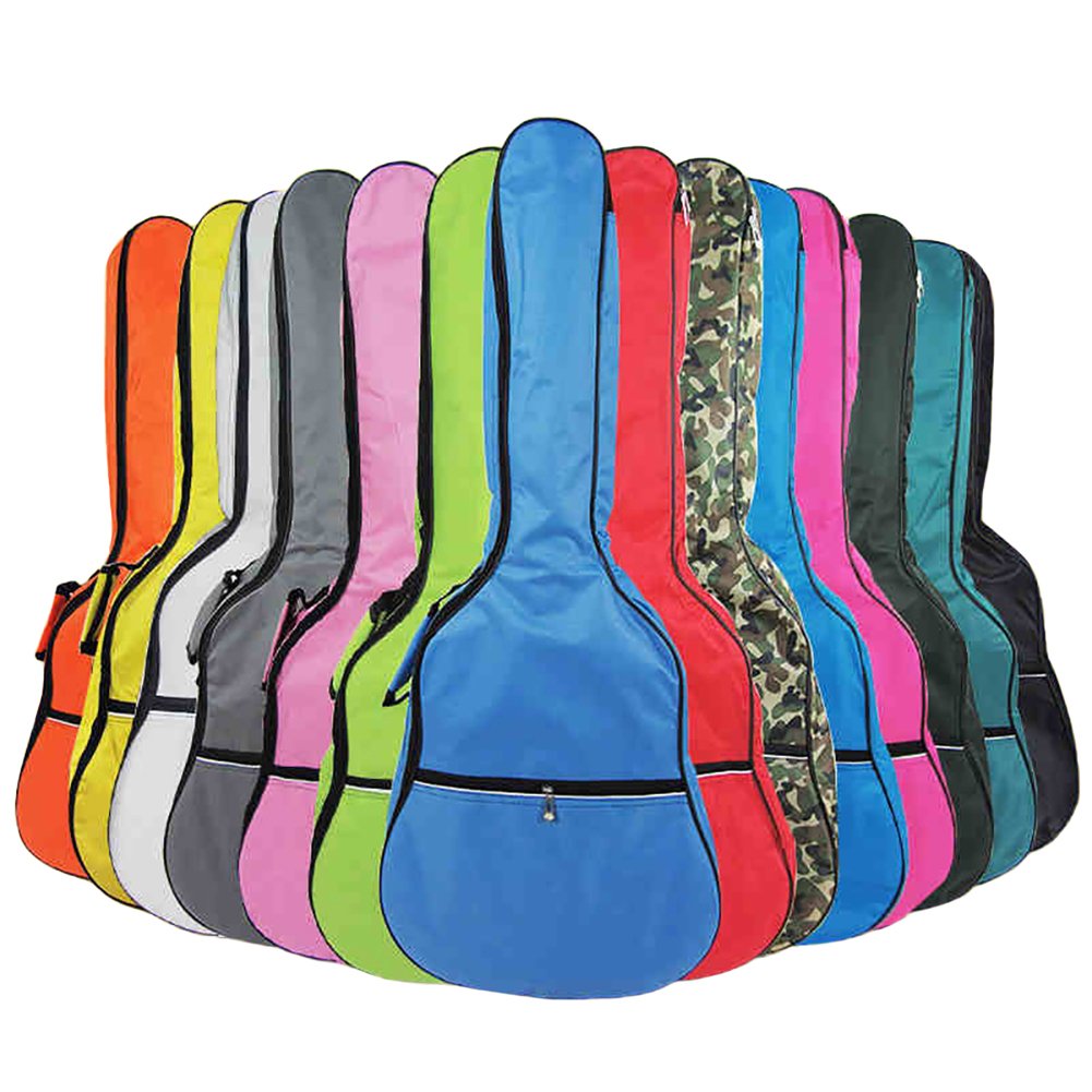 HOT SEAL 5MM Sponge Waterproof Durable Colorful Conventional Guitar Case Bag with Storage (For 40&41 Inch, Black)