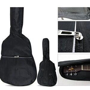 HOT SEAL 5MM Sponge Waterproof Durable Colorful Conventional Guitar Case Bag with Storage (For 40&41 Inch, Black)