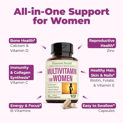 Multivitamin for Women - Womens Multivitamin & Multimineral Supplement for Energy, Mood, Hair, Skin & Nails - Womens Daily Multivitamins A, B, C, D, E, Zinc, Calcium & More. Women's Vitamins Capsules