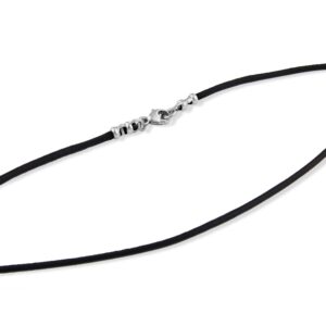 2mm black leather cord necklace with sterling silver lobster clasp 12" - 30" (12)