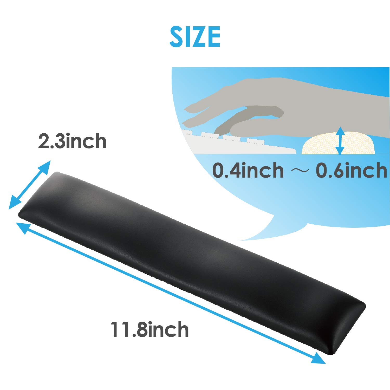 ELECOM Wrist Rest FITTIO Long Type Fatigue Reduction Ergonomic Design Comfortable Memory Foam Anti Skid Black MOH-FTPBK