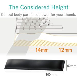 ELECOM Wrist Rest FITTIO Long Type Fatigue Reduction Ergonomic Design Comfortable Memory Foam Anti Skid Black MOH-FTPBK