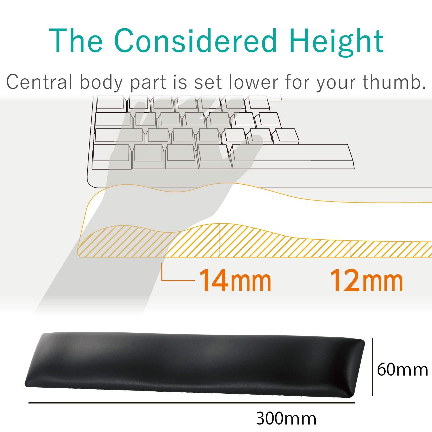 ELECOM Wrist Rest FITTIO Long Type Fatigue Reduction Ergonomic Design Comfortable Memory Foam Anti Skid Black MOH-FTPBK