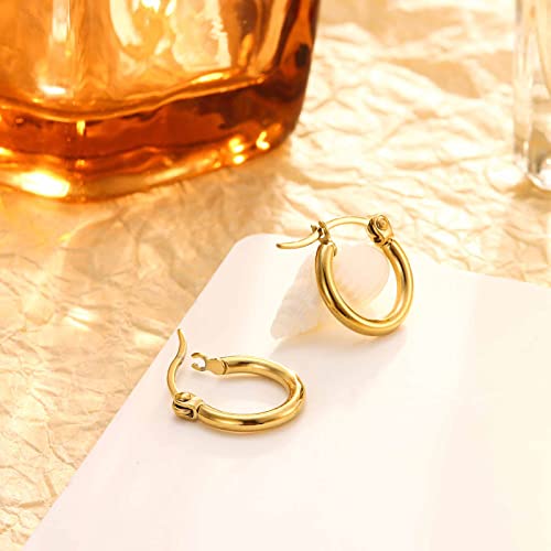 Jstyle 3 Pairs Stainless Steel Hoop Earrings for Women Huggie 10MM