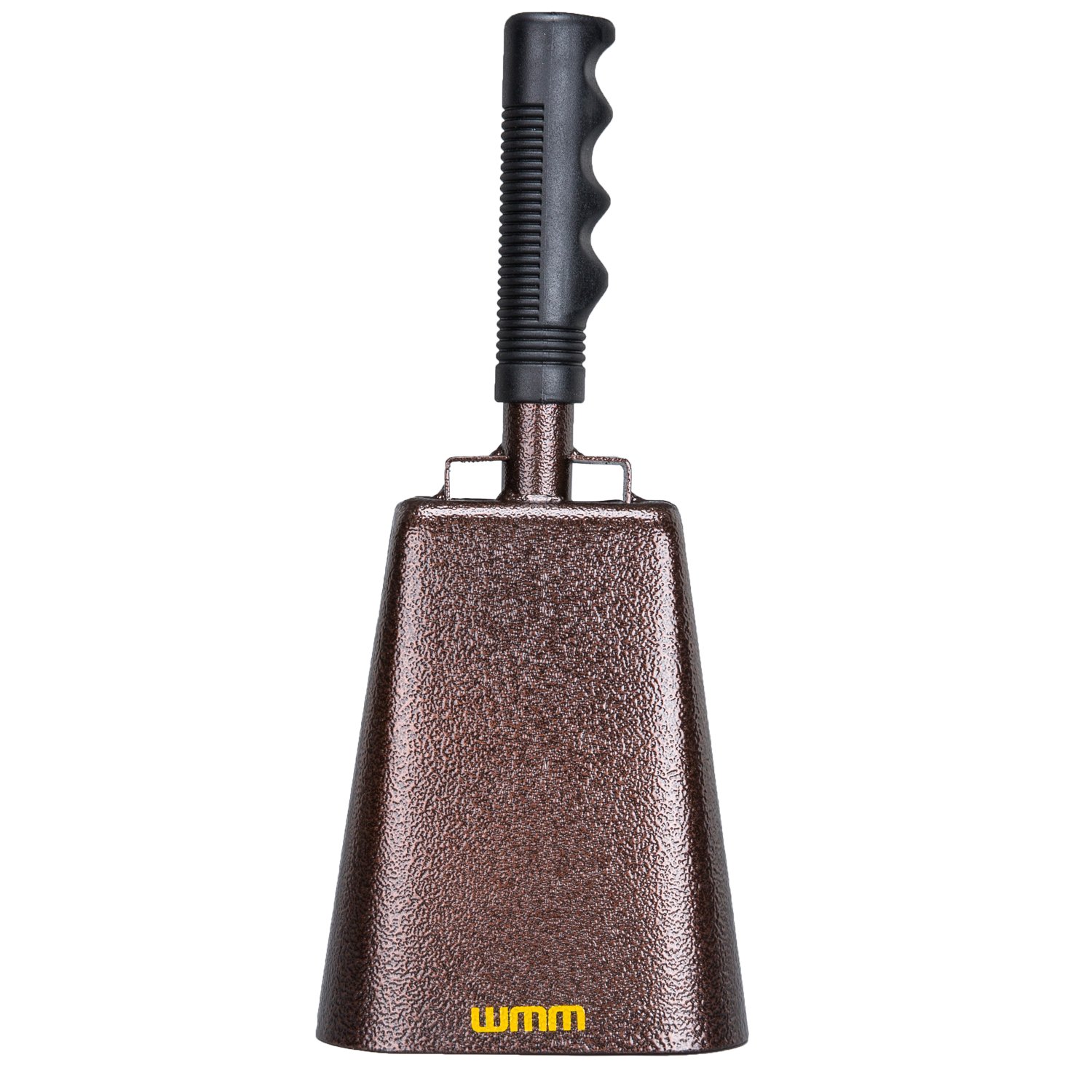 WMM 12 Inch Steel Cowbell with Handle Cheering Bell for Sports Events Large Solid School Bells & Chimes Percussion Musical Instruments Call Bell Alarm(Copper)