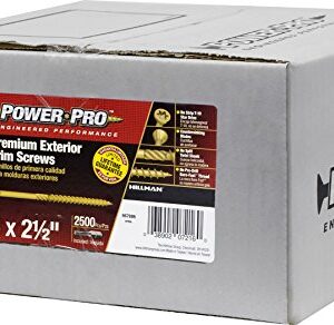 Power Pro 967886 Trim Screws, #8 x 2-1/2", All Purpose Wood, Deck, Composite, and Exterior Trim Screws, Rust Resistant, Bronze, 2500pcs Box