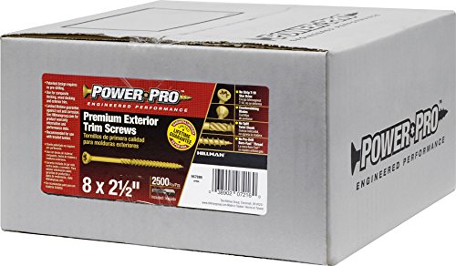 Power Pro 967886 Trim Screws, #8 x 2-1/2", All Purpose Wood, Deck, Composite, and Exterior Trim Screws, Rust Resistant, Bronze, 2500pcs Box