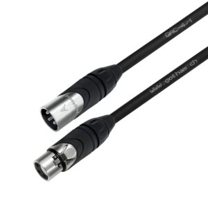 2 Units - 8 Foot - Gotham GAC-4/1 (Black) - Star Quad, Dual Shielded Balanced Male to Female Microphone Cables with Amphenol AX3M & AX3F Silver XLR Connectors - Custom Made by WORLDS BEST CABLES