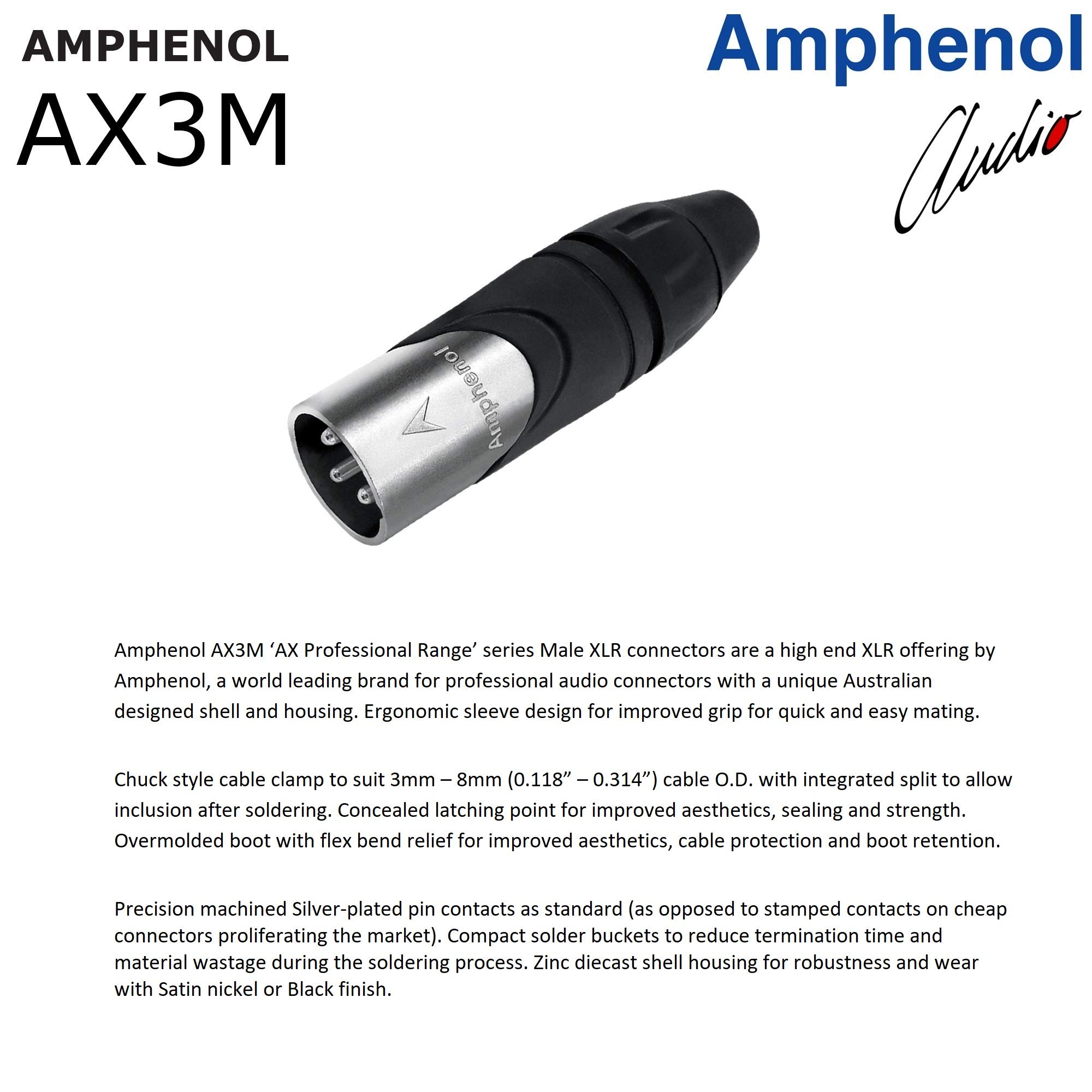 2 Units - 25 Foot - Gotham GAC-4/1 (Black) - Star Quad, Dual Shielded Balanced Male to Female Microphone Cables with Amphenol AX3M & AX3F Silver XLR Connectors - Custom Made by WORLDS BEST CABLES