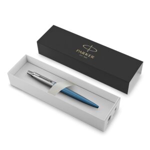 PARKER Jotter Ballpoint Pen, Waterloo Blue with Medium Point Blue Ink, Gift Box (1953191)