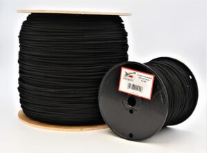 great white roc360 600' trick line/tie line, black, unglazed, cotton cover w/polyester core for added strength, theatrical cord, multipurpose utility line, 4 sash cord(1/8 inch x 600ft) made in usa