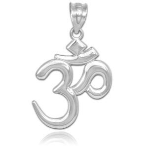 solid 925 sterling silver hindu meditation charm yoga"om" (aum) pendant